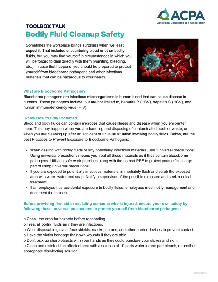 Bodily Fluid Cleanup Safety