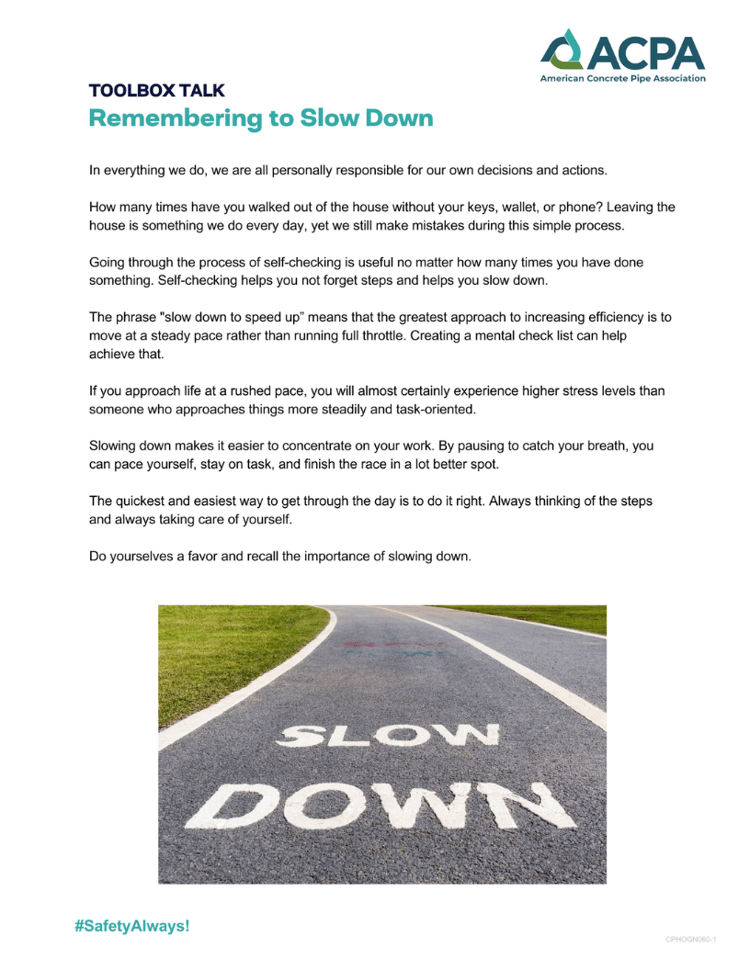 Remembering to Slow Down