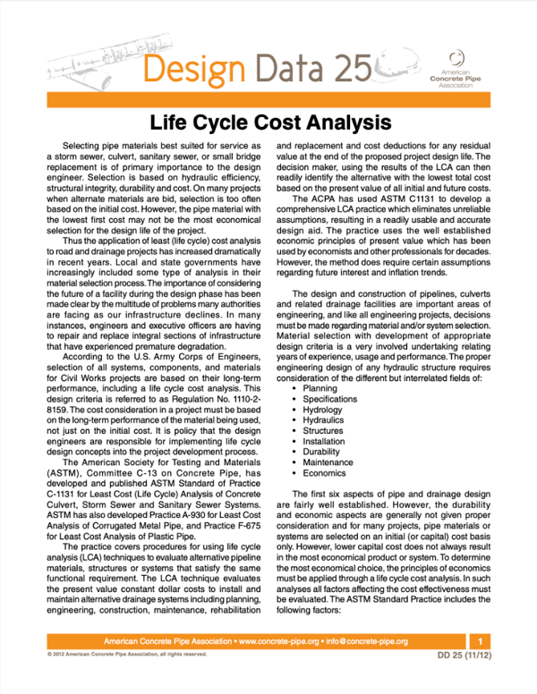Life Cycle Cost Analysis