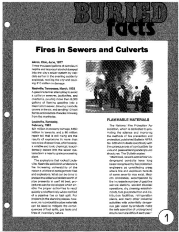 Fires in Sewers and Culverts
