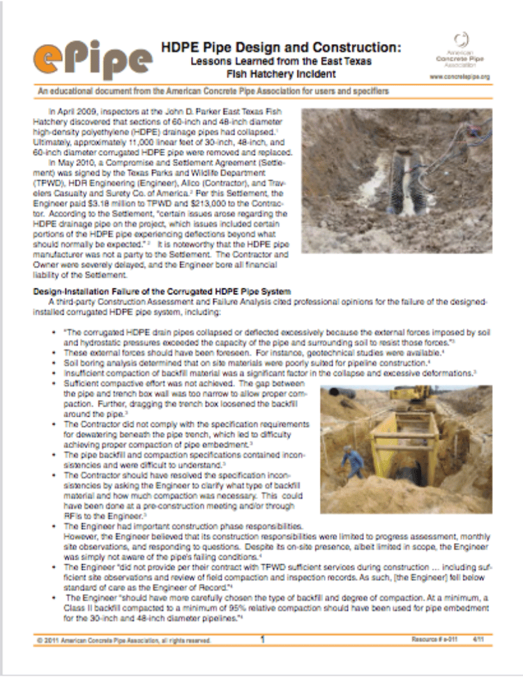 HDPE Pipe Design and Construction