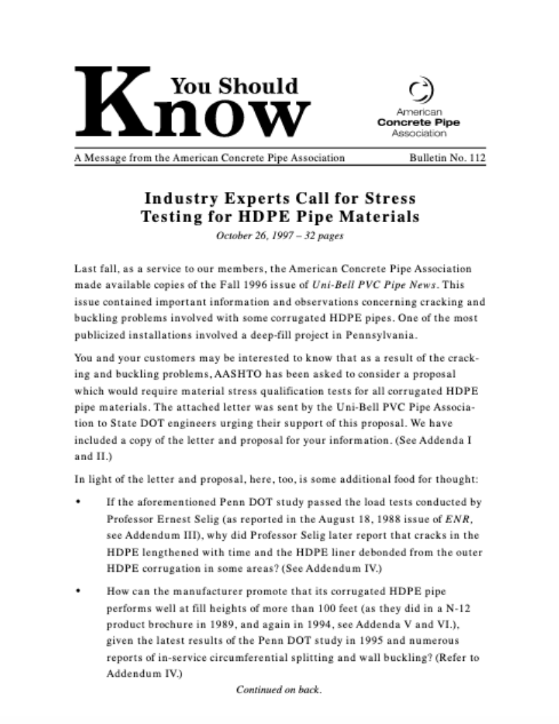 Stress Testing for HDPE Pipe Materials