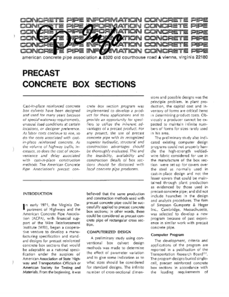 Precast Concrete Box Sections