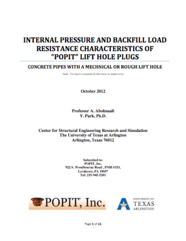 Resistance Characteristics of Popit Plugs