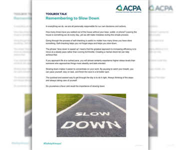 Remembering to Slow Down